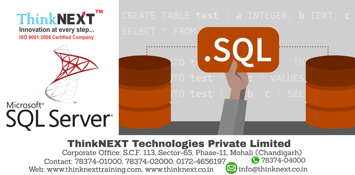 SQL Server Database Training in Chandigarh Mohali